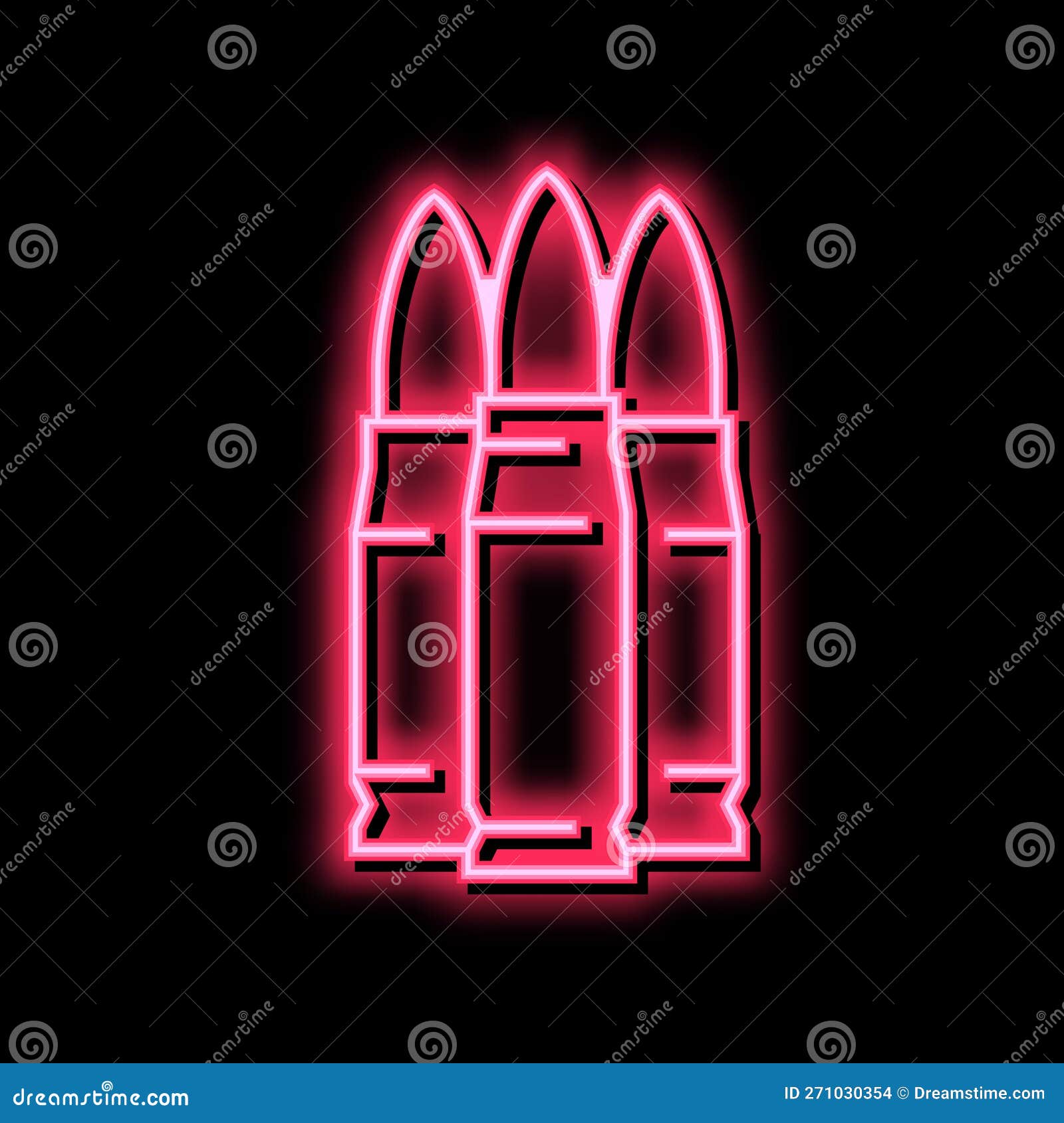 Boat Tail Bullet Neon Glow Icon Illustration Stock Vector ...
