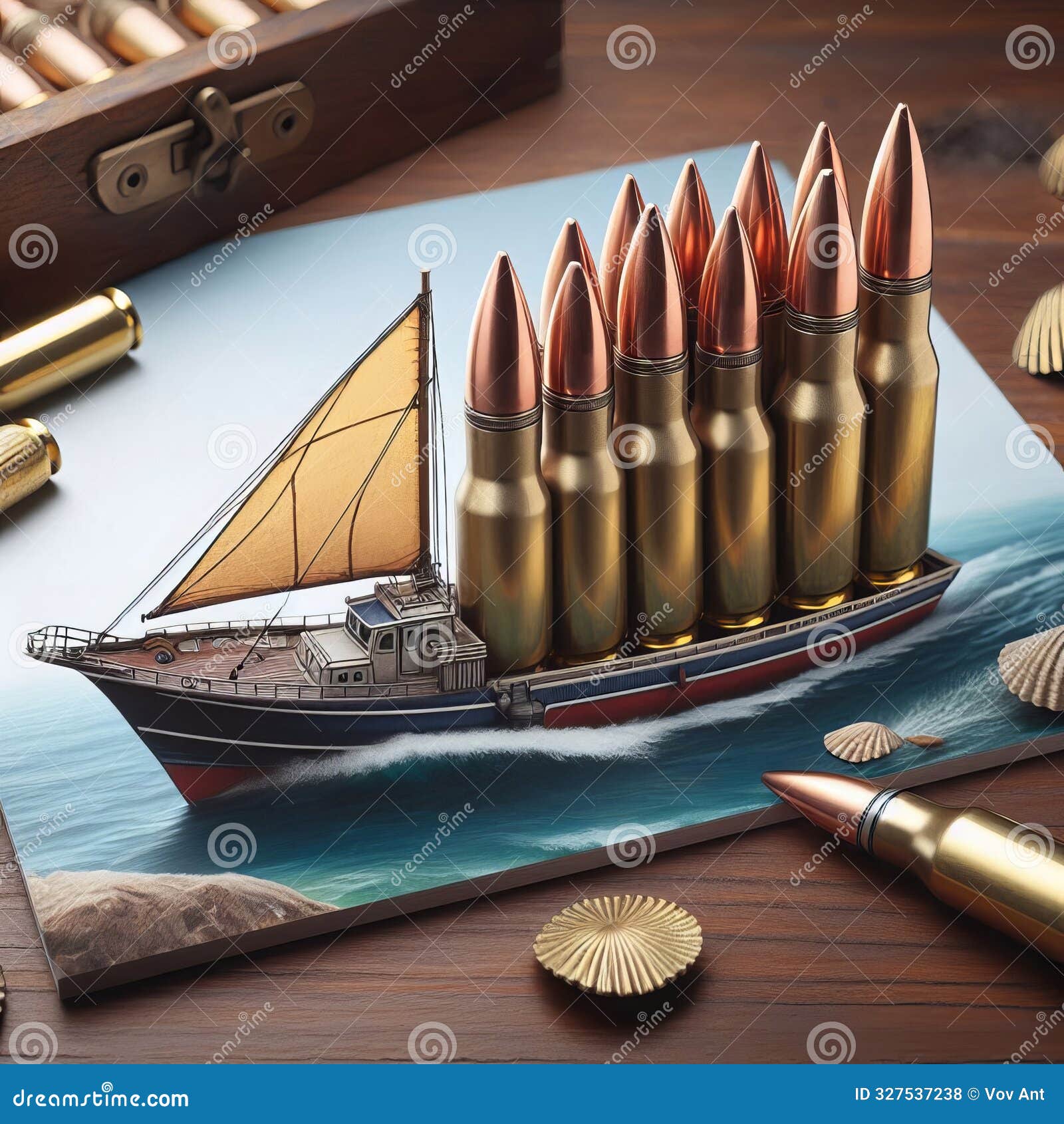 Boat Tail Shell a Shell with a Bullet Featuring a Boat Stock Photo ...