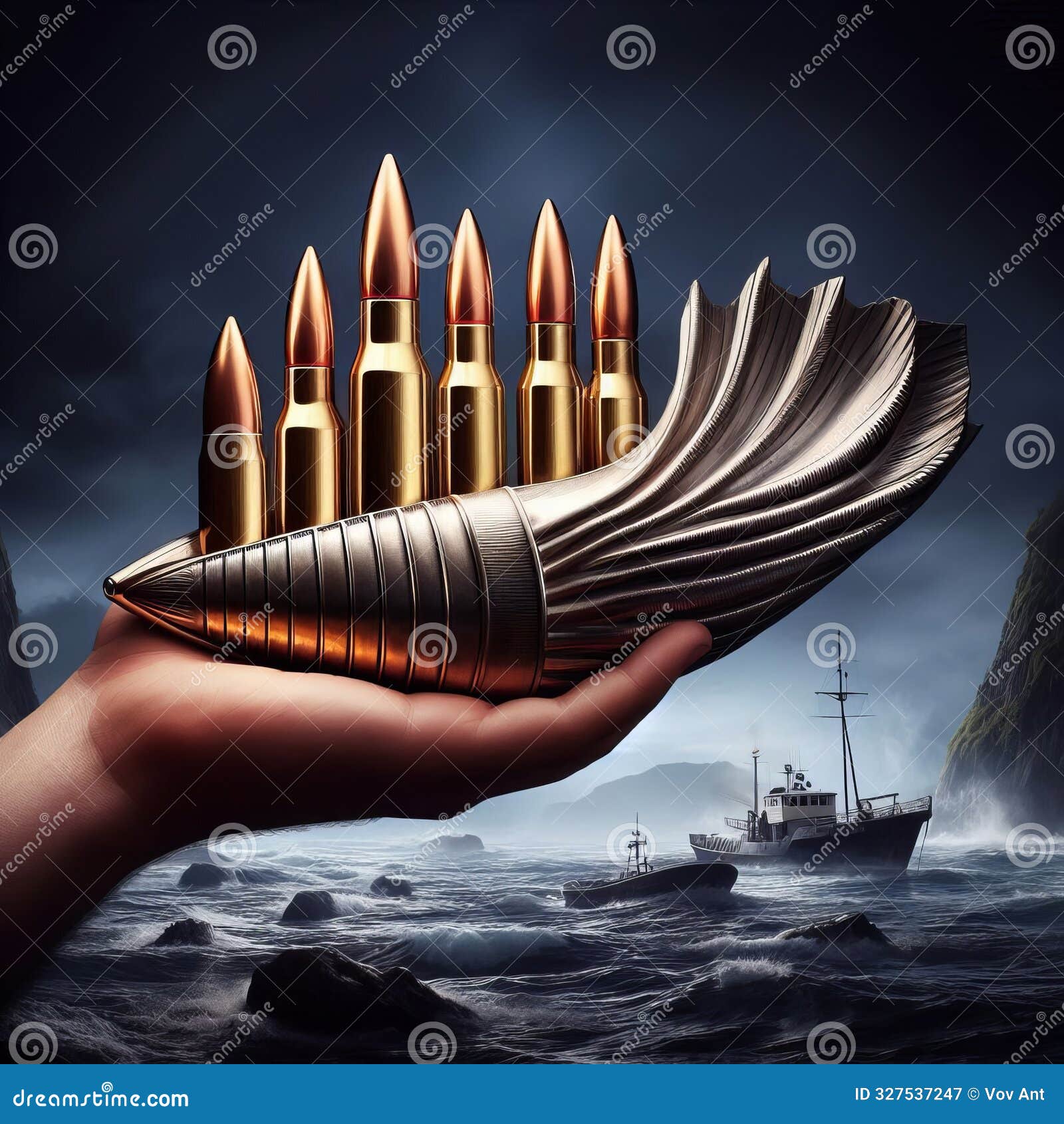 Boat Tail Shell a Shell with a Bullet Featuring a Boat Stock ...