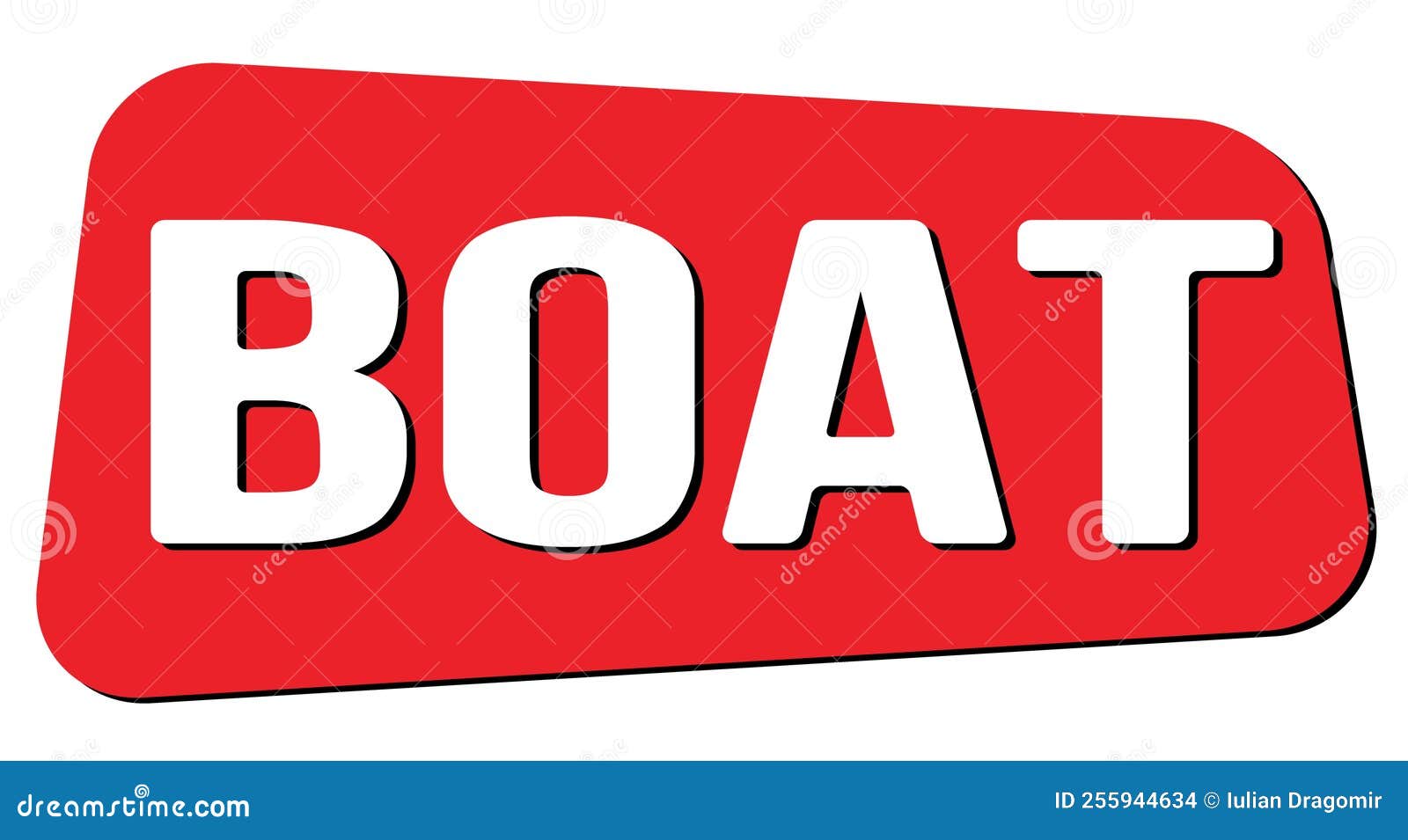 BOAT Text on Red Trapeze Stamp Sign Stock Illustration - Illustration ...