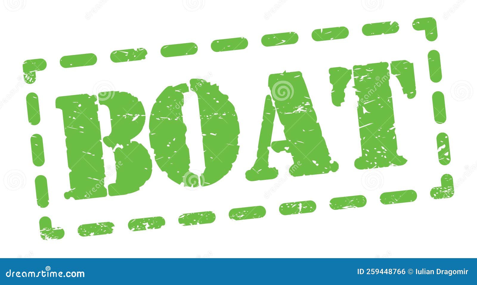 BOAT Text Written on Green Stamp Sign Stock Illustration - Illustration ...