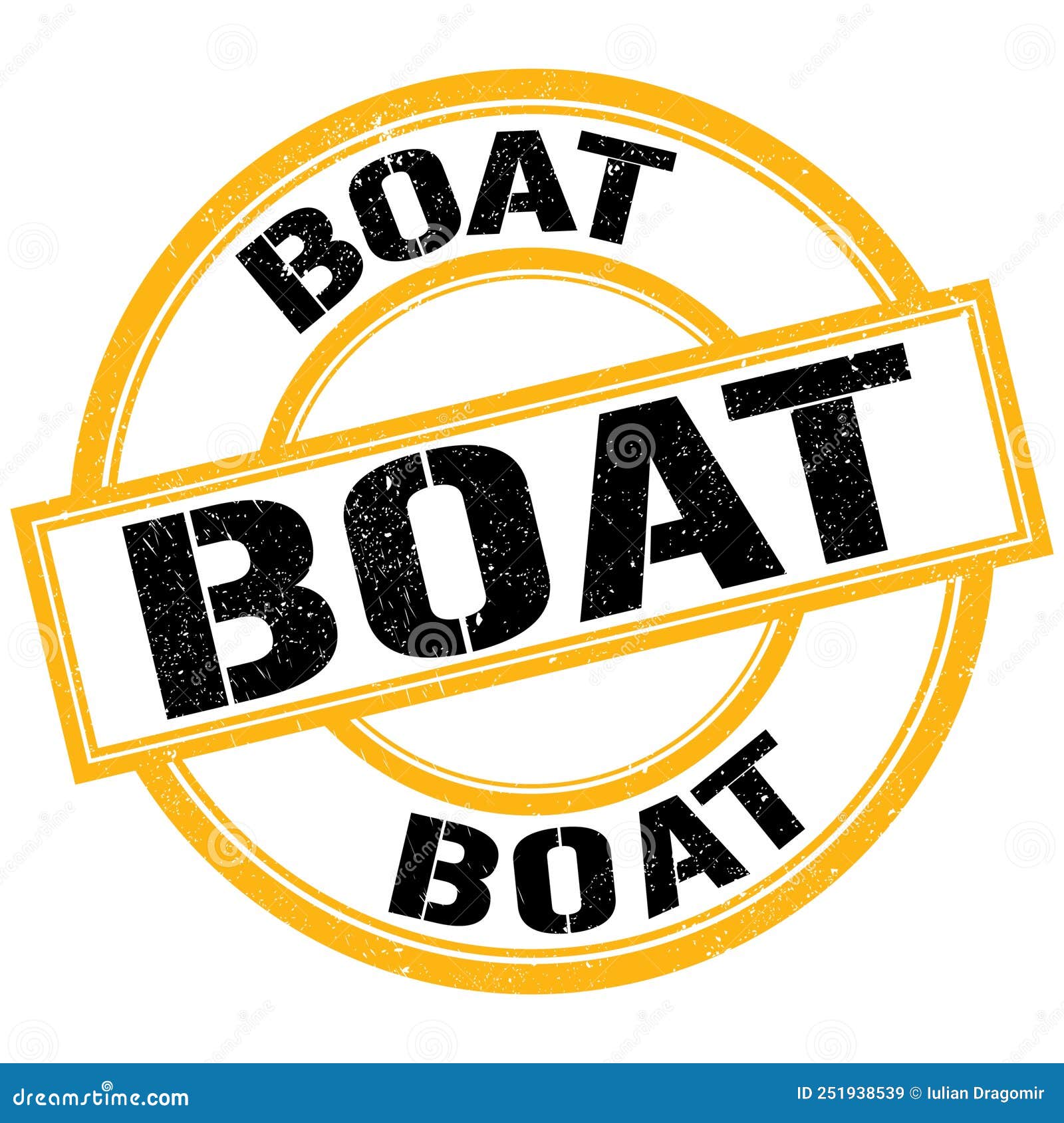 BOAT Text on Yellow-black Round Stamp Sign Stock Illustration ...