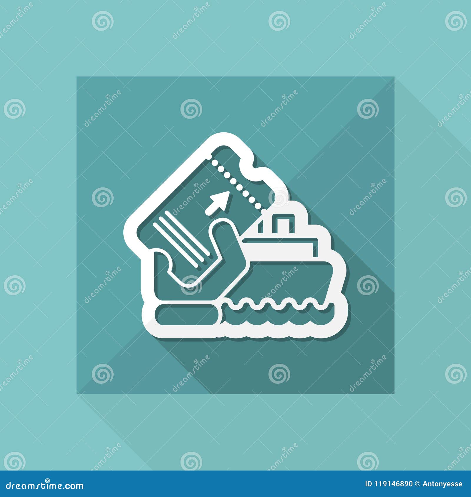 Boat ticket stock vector. Illustration of destination - 119146890