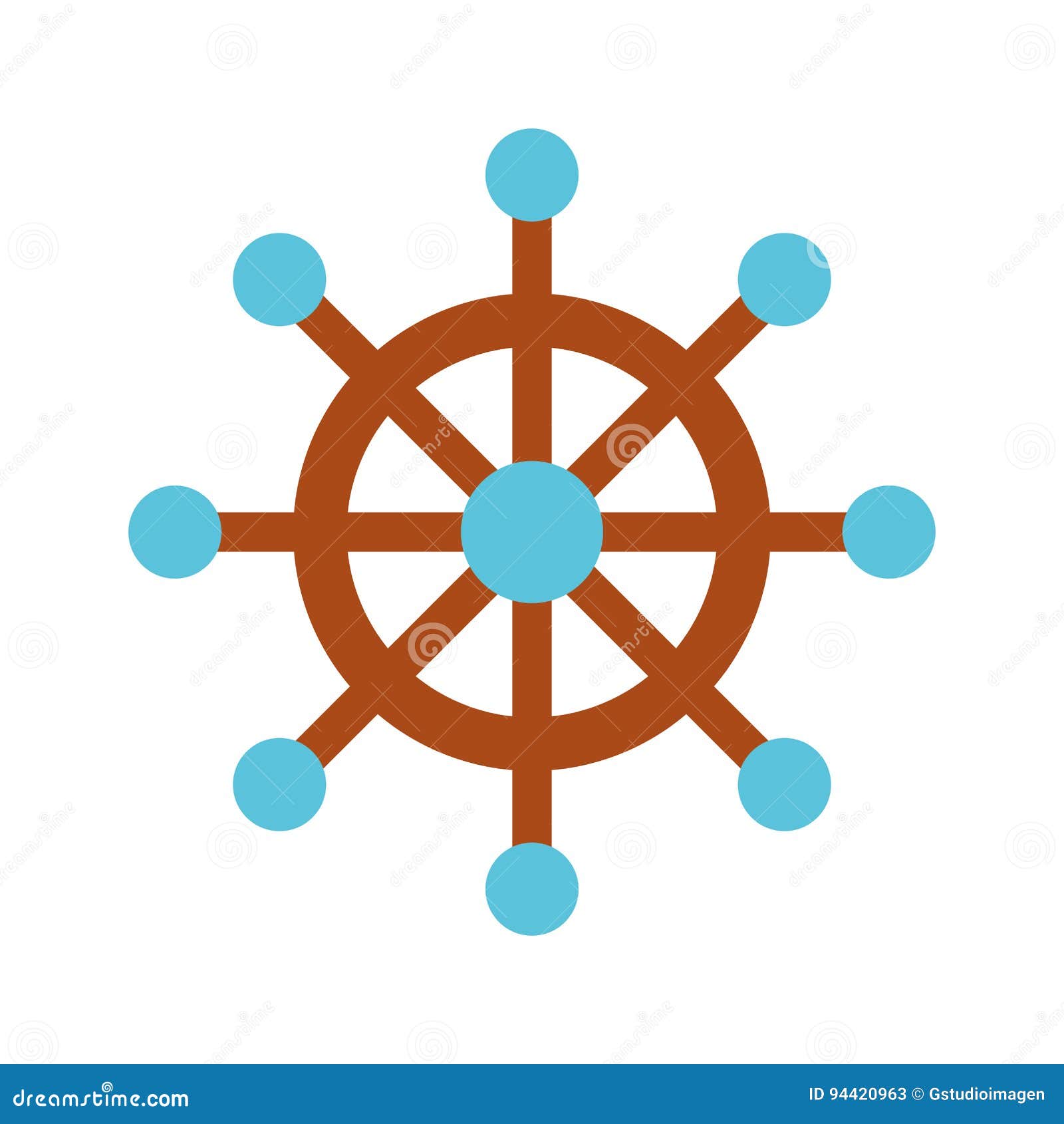 Boat Timon Wheel Icon. Port Sailor Ship Steering Wheel Vector Captain ...