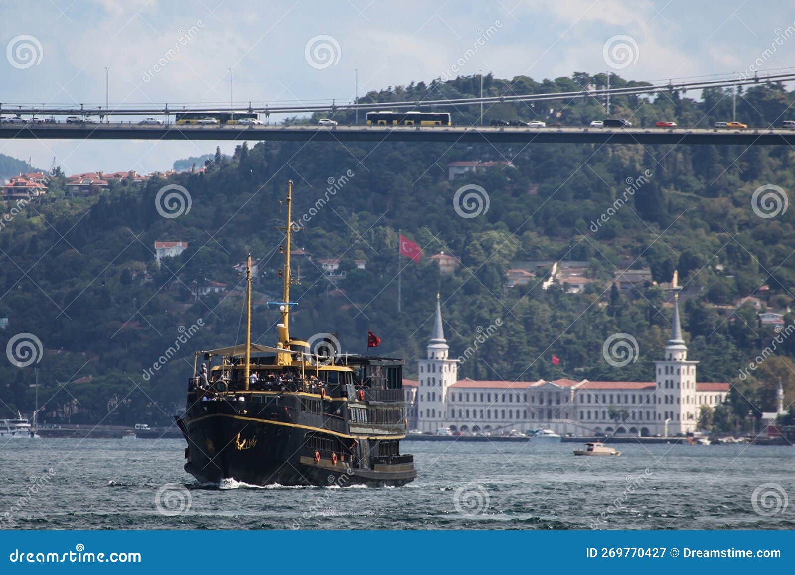 04-09-2021 Istanbul-Turkey: Boat Tour in Istanbul Bosphorus Stock Image ...