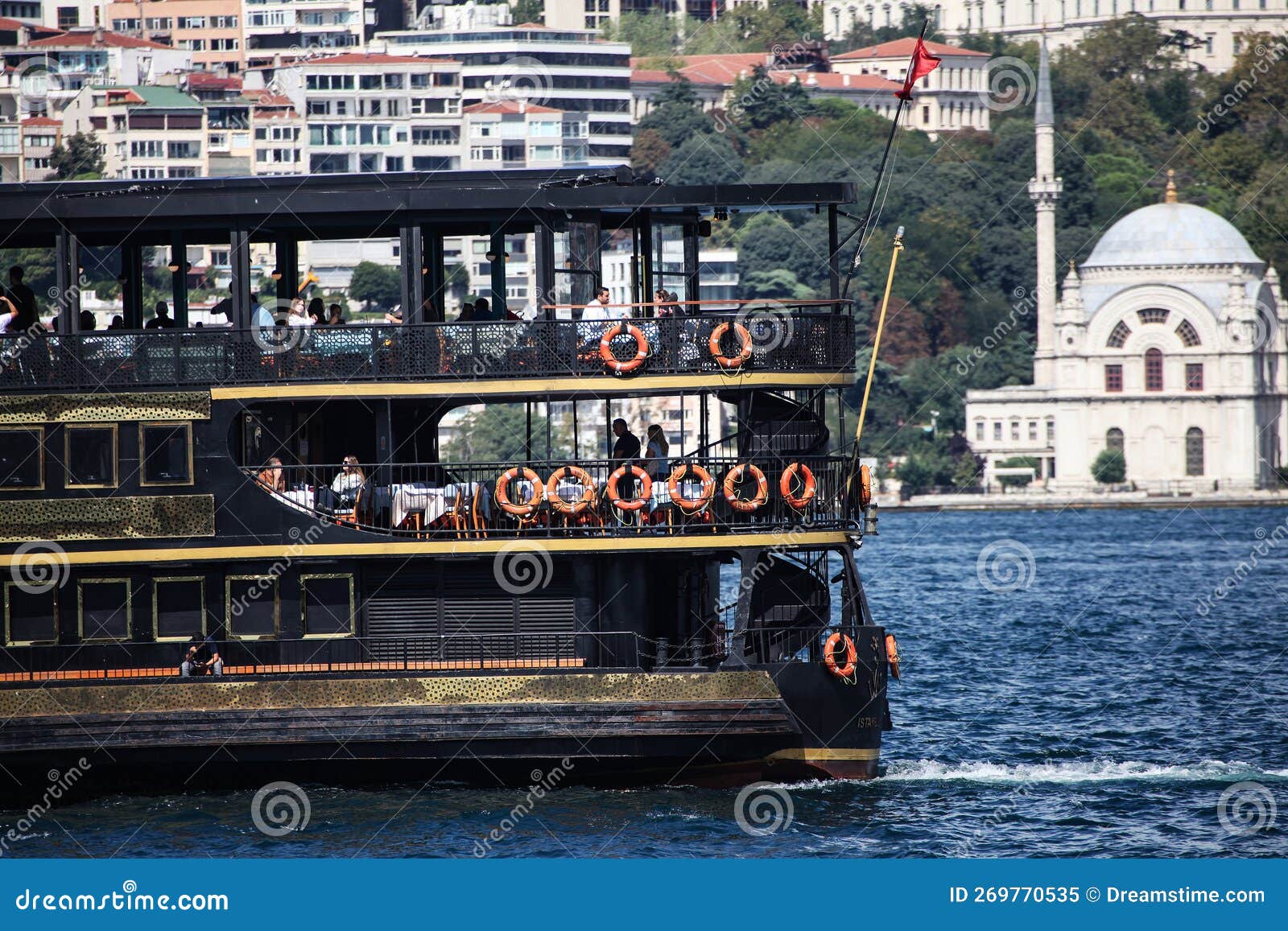 04-09-2021 Istanbul-Turkey: Boat Tour in Istanbul Bosphorus Stock Image ...