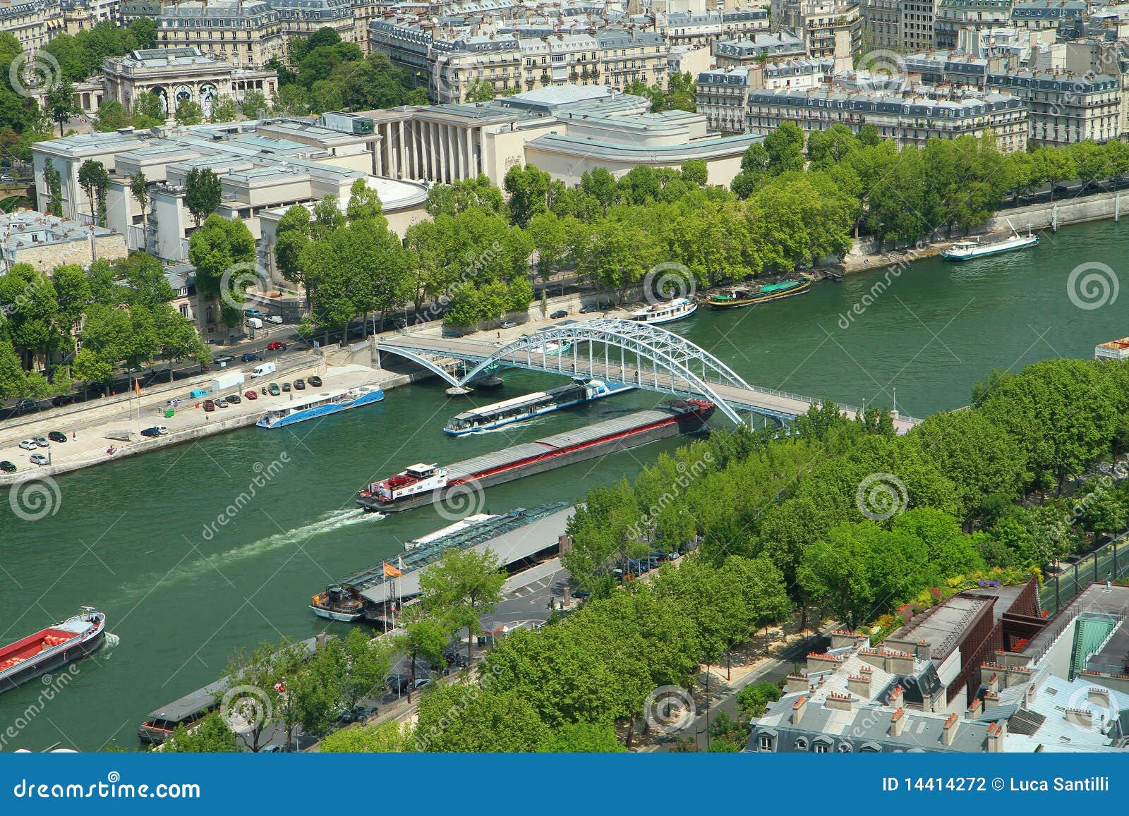 Boat tour on Seine stock photo. Image of landmark, architecture - 14414272