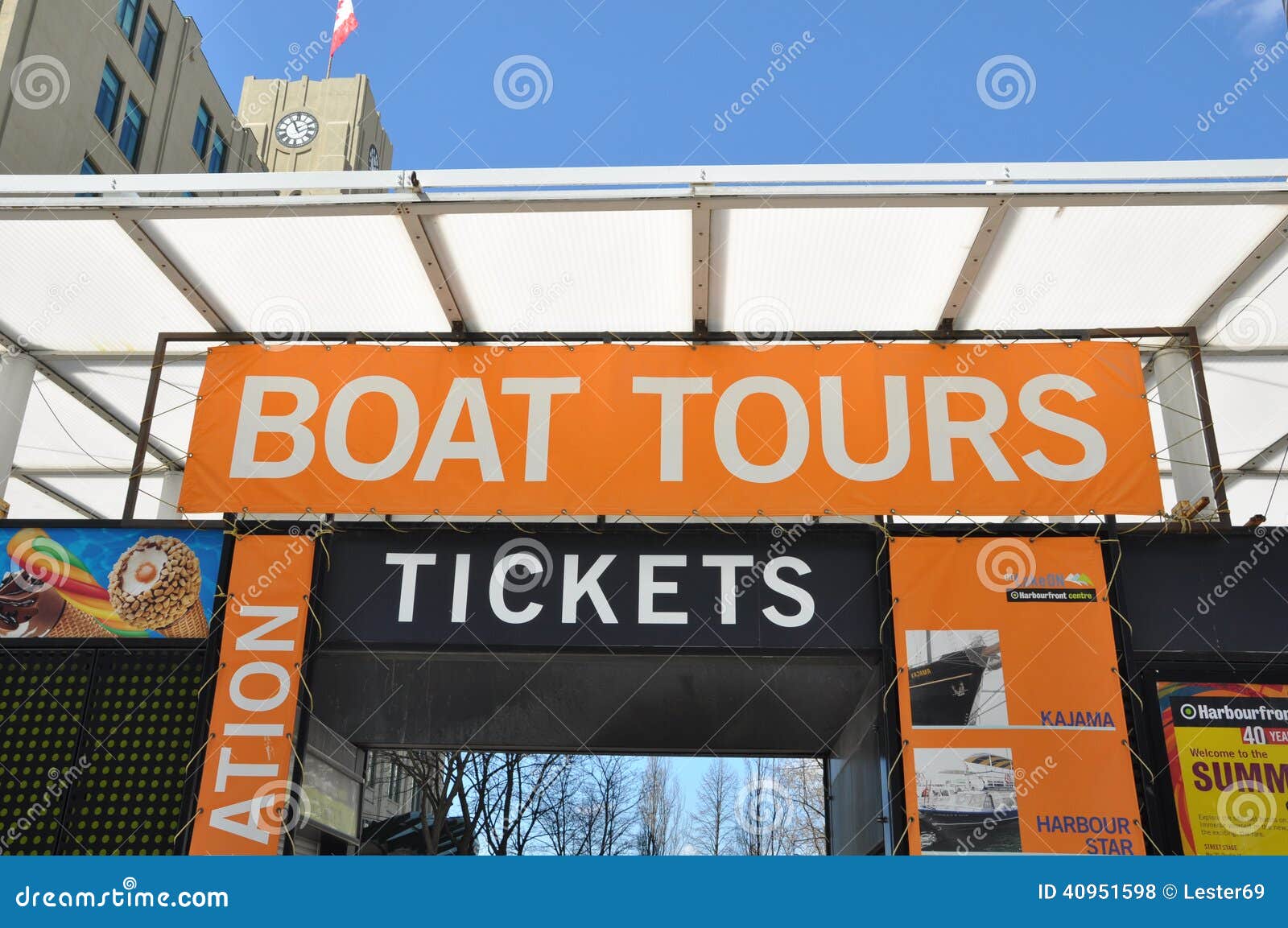 Boat Tours sign in Toronto editorial stock photo. Image of harbour ...