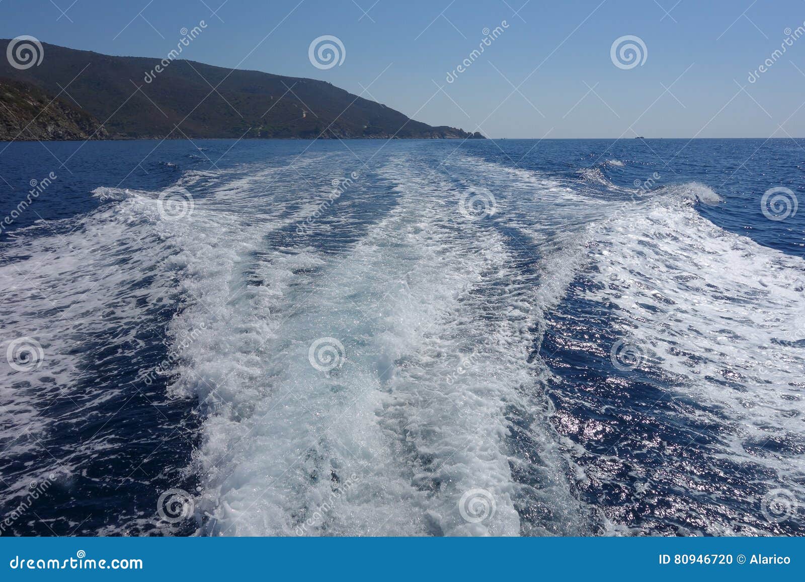 Boat trails in water stock photo. Image of navigation - 80946720