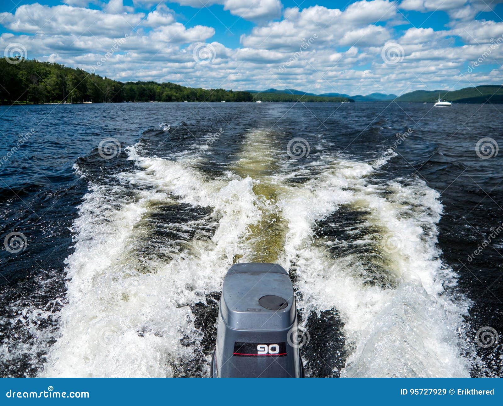 Boat Wake with Outboard Engine Stock Image - Image of motor, outboard ...