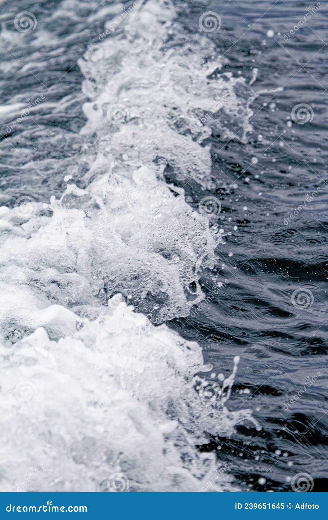 Boat Wave Ocean Trace on Blue Sea Fresh Water Background Stock Image ...