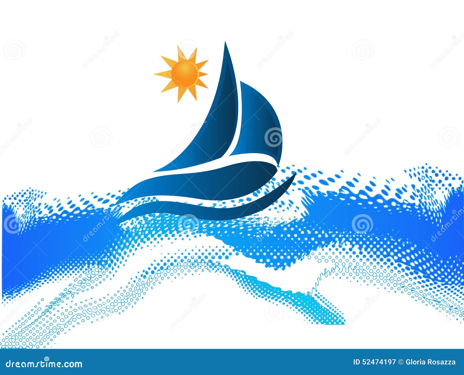Boat Sun Waves Logo Stock Photography | CartoonDealer.com #65587226