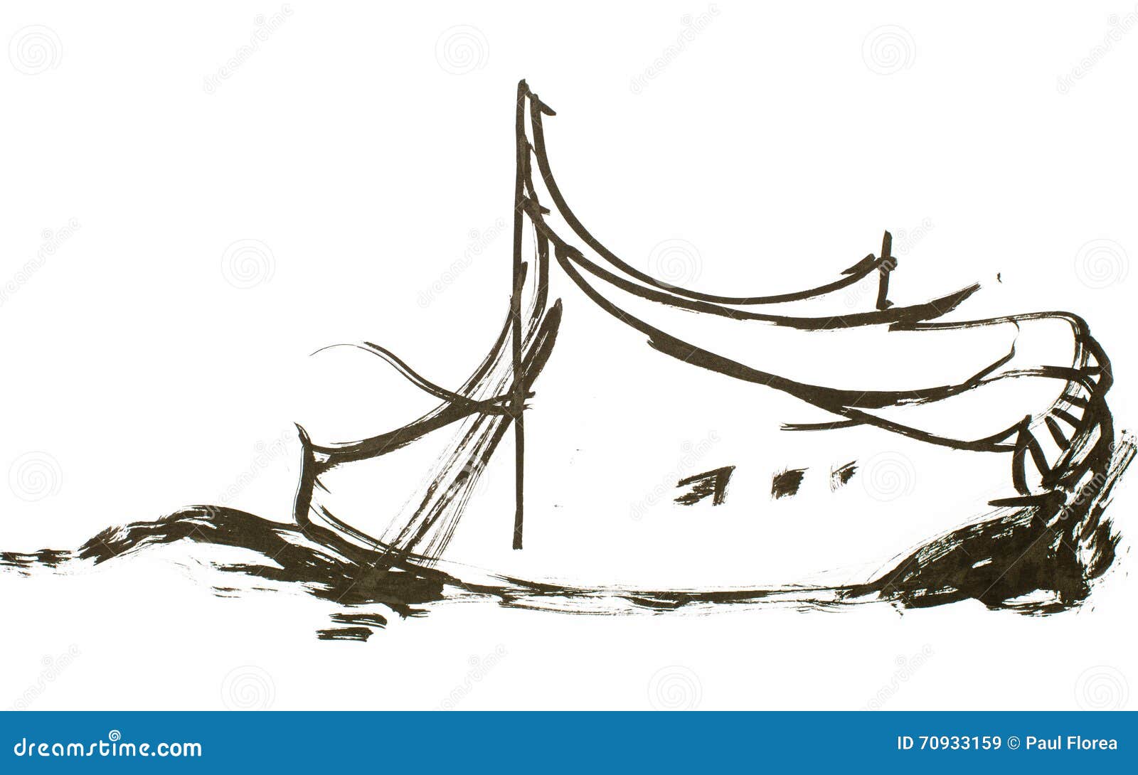 Boat Waves Painted Sketch Stock Illustrations – 28 Boat Waves Painted ...