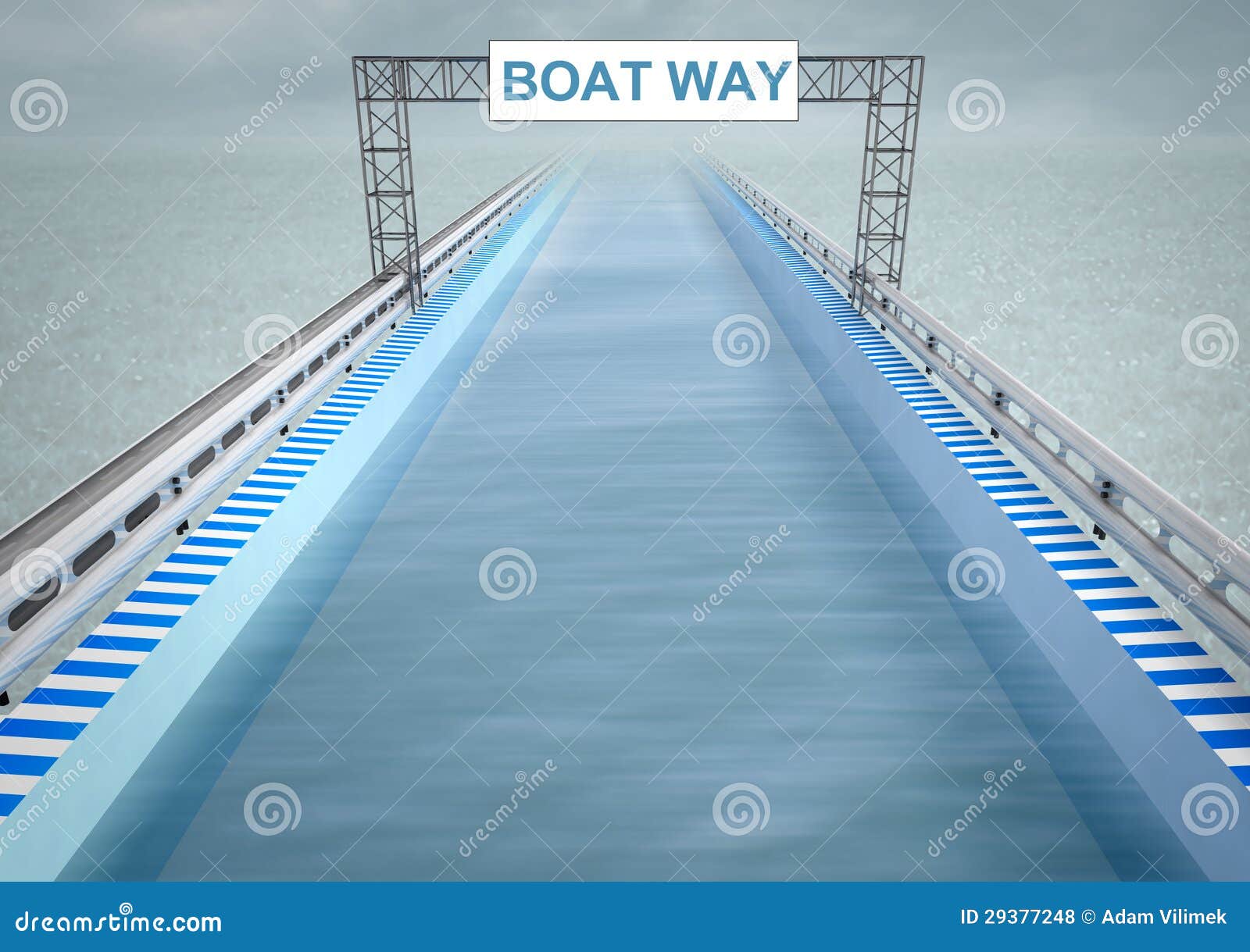 Boat Way Transportation Corridor Stock Illustration - Illustration of ...