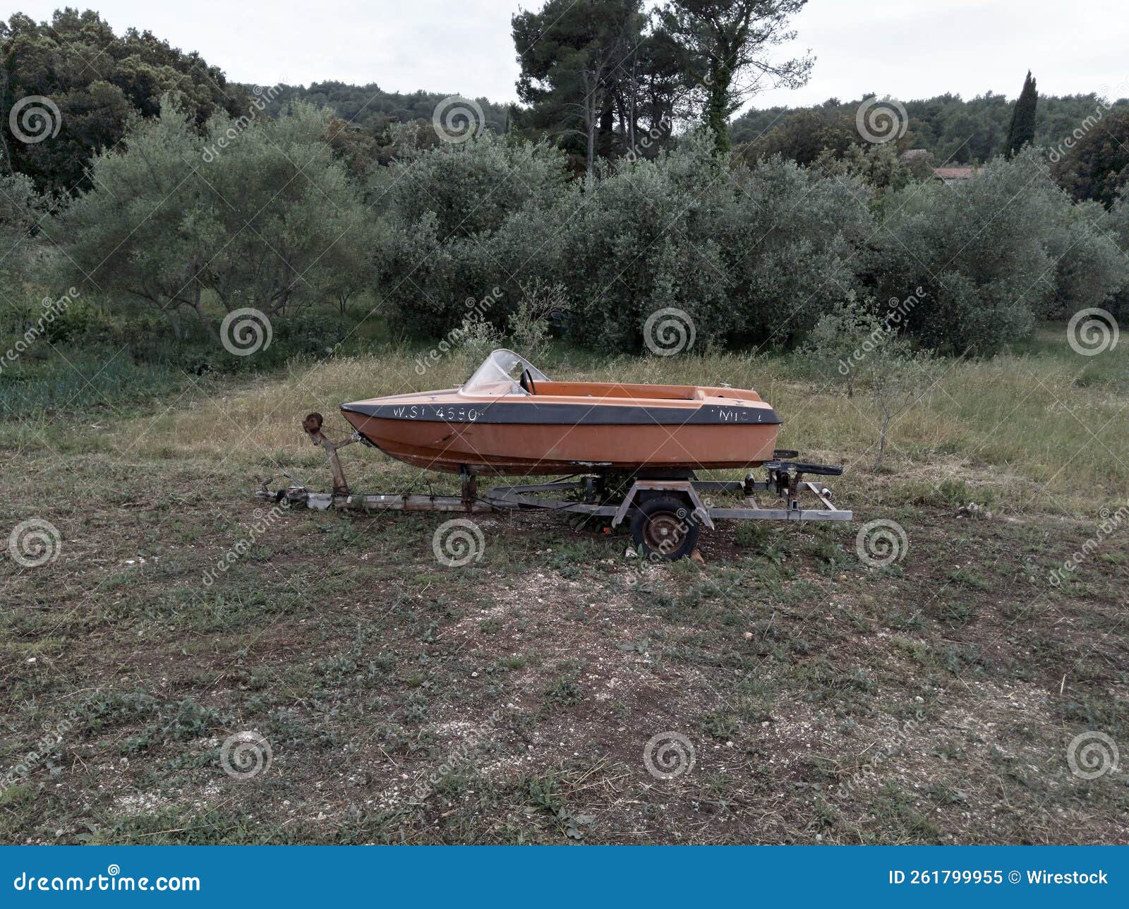 Boat on Wheels Placed in a Field Editorial Image - Image of environment ...