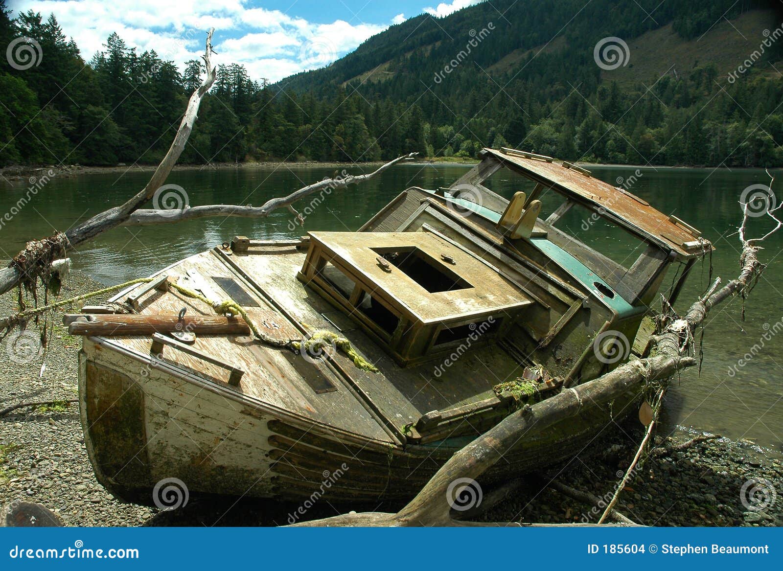Boat Wreck stock photo. Image of lake, ocean, wreck, harbour - 185604