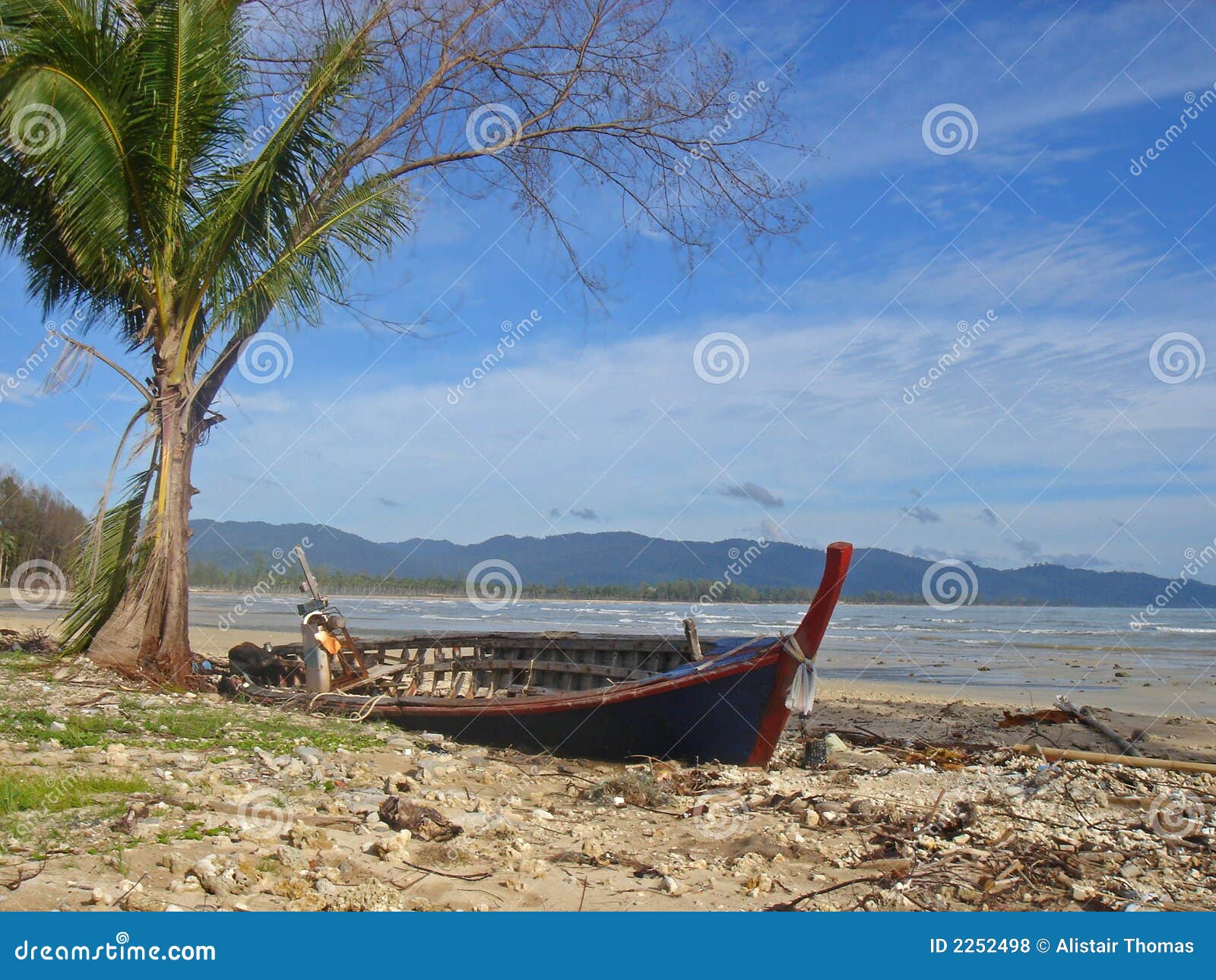 Boat wreck on beach stock photo. Image of surge, destroy - 2252498
