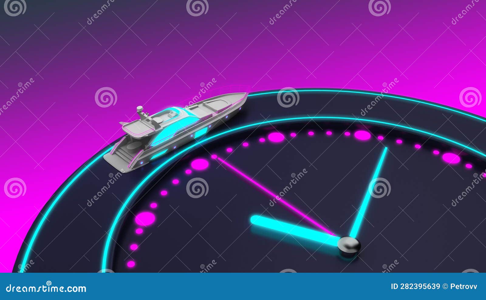 Boat Yacht Moves On The Clock Face Royalty-Free Stock Photography ...