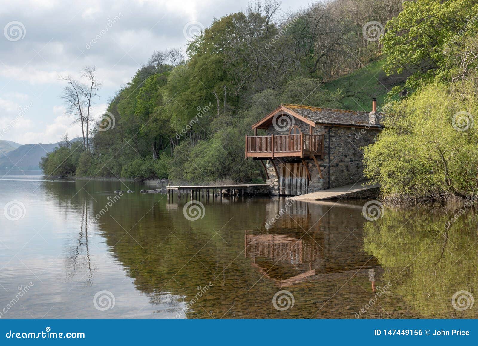 The Boathouse on Ullwater Lake in the Lake District Stock Photo - Image ...