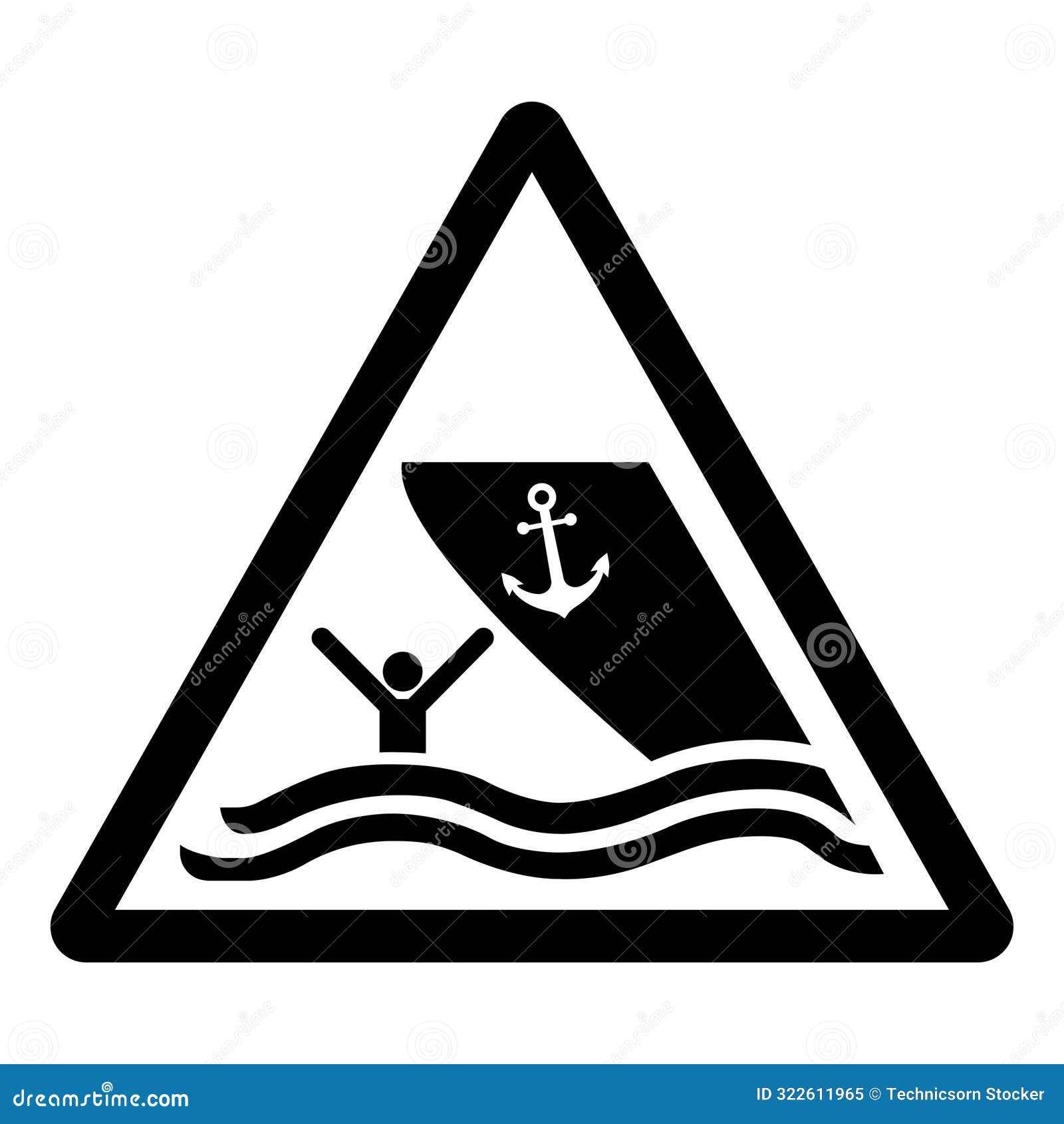 Boating Area Symbol Sign, Vector Illustration, Isolate on White ...