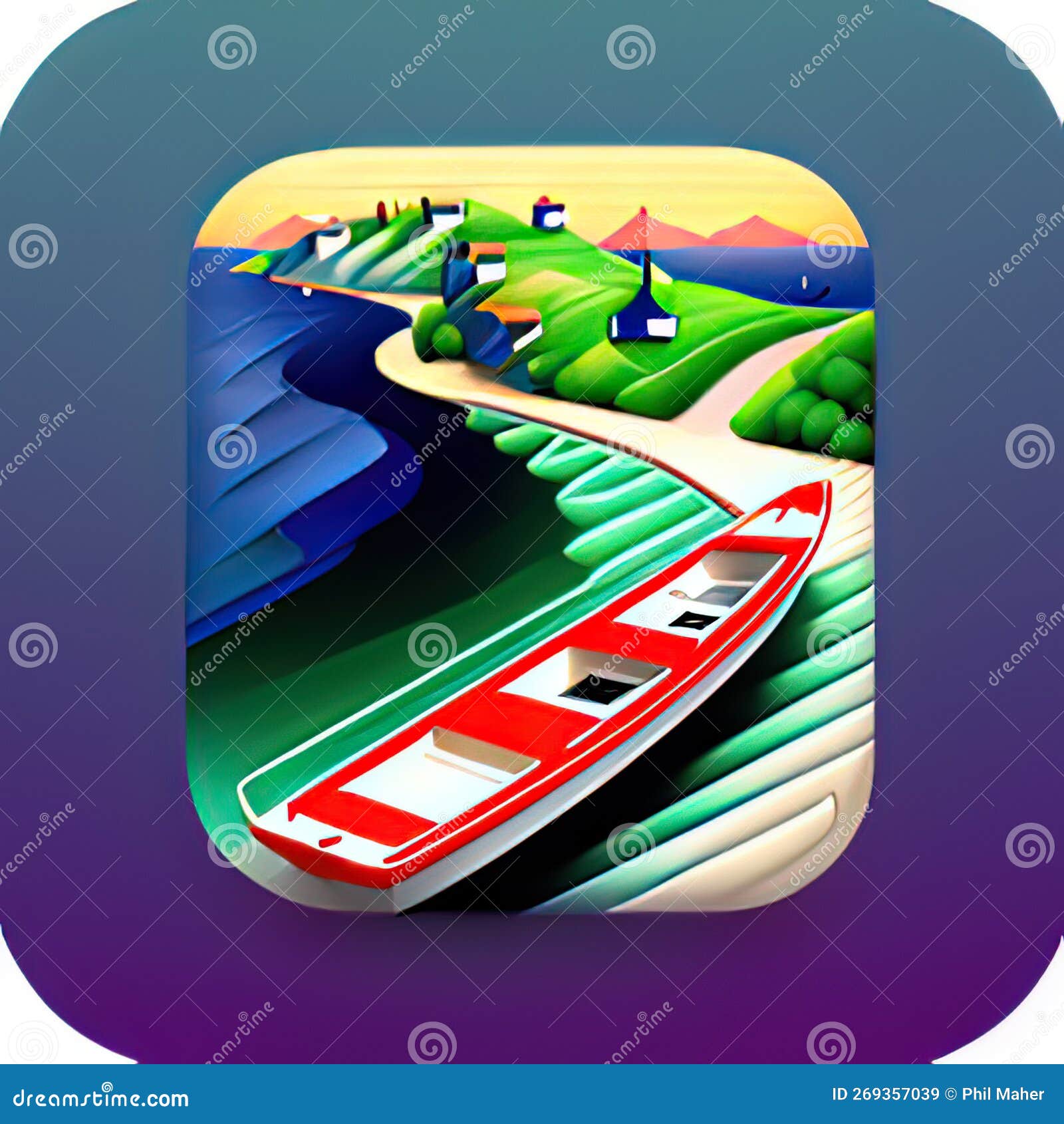 Boating Software App Style Icon. Generative AI. Stock Illustration ...