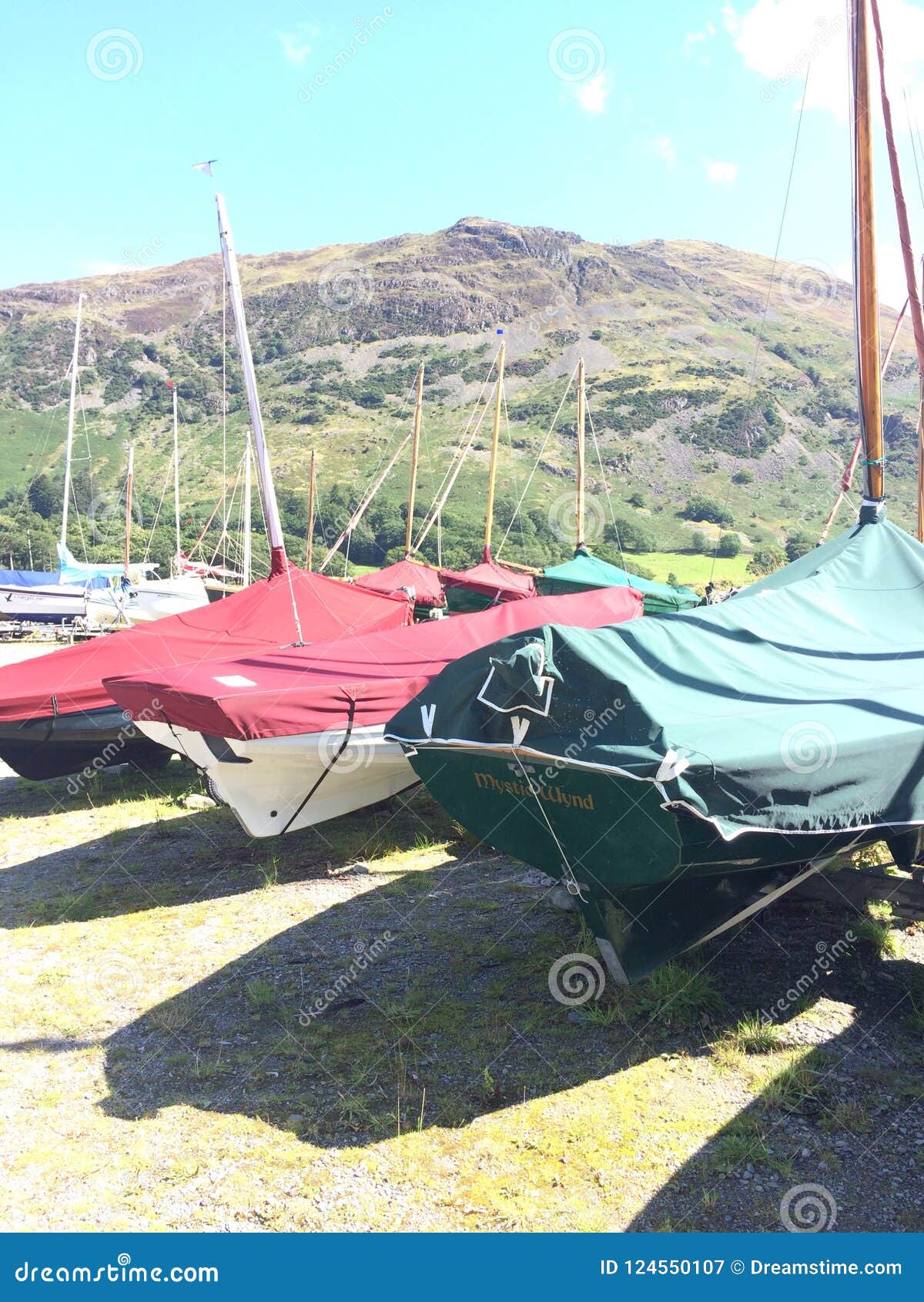Boats editorial photography. Image of awaiting, lakeside - 124550107