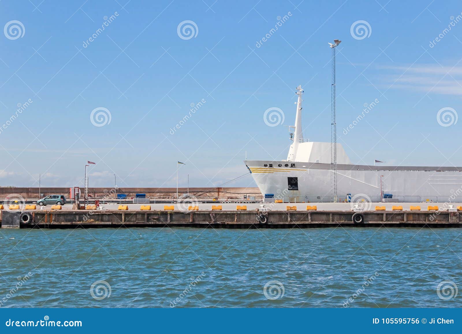Boats in Ocean at Harbor in Visby Stock Photo - Image of europe ...