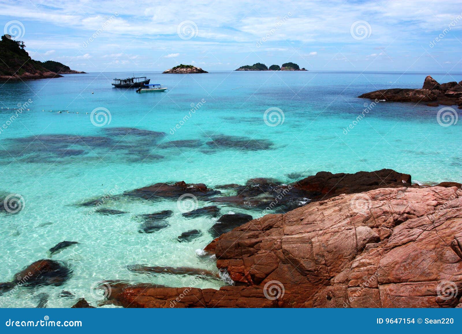 Boats on the Blue Sea - Redang Island Stock Photo - Image of ...