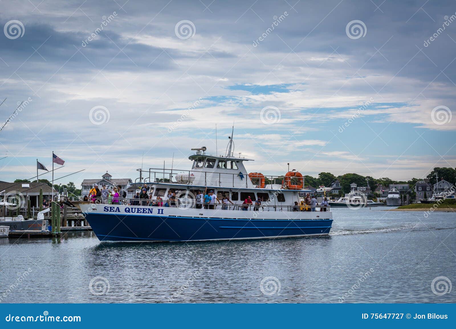 Boats and Buildings in the Harbor of Hyannis, Cape Cod, Massachusetts ...
