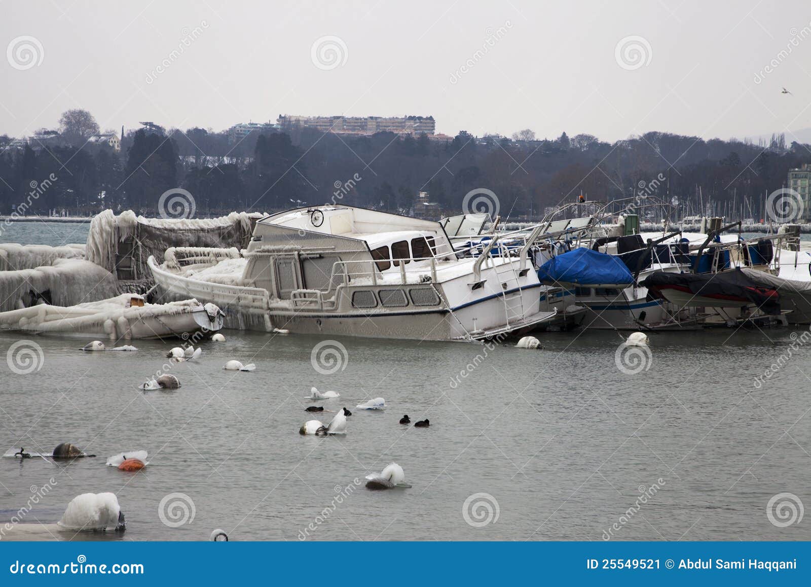 Boats frozen stock image. Image of bright, lakefront - 25549521