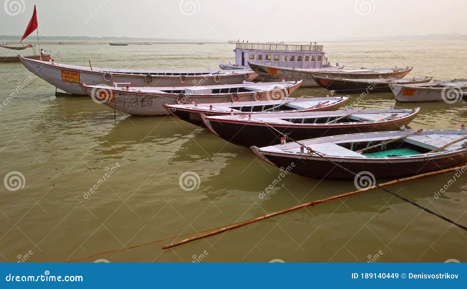 Boats on the Ghats of Varanasi. Stock Video - Video of area, india ...
