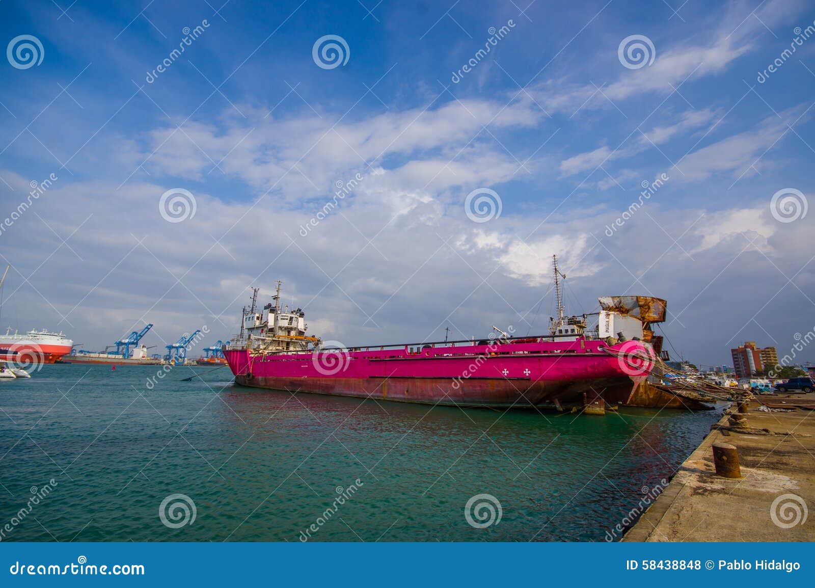 Colon, Panama - December 8, 2019: Evergreen Container Ship With Full Of ...