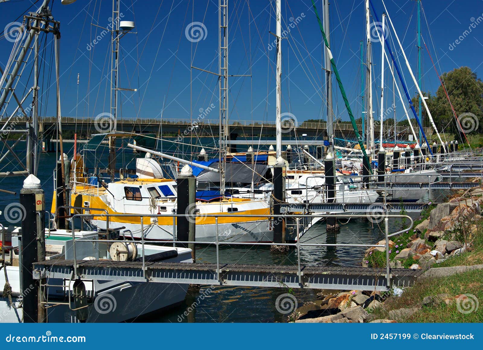 Boats in harbour stock image. Image of marina, boat, floating - 2457199