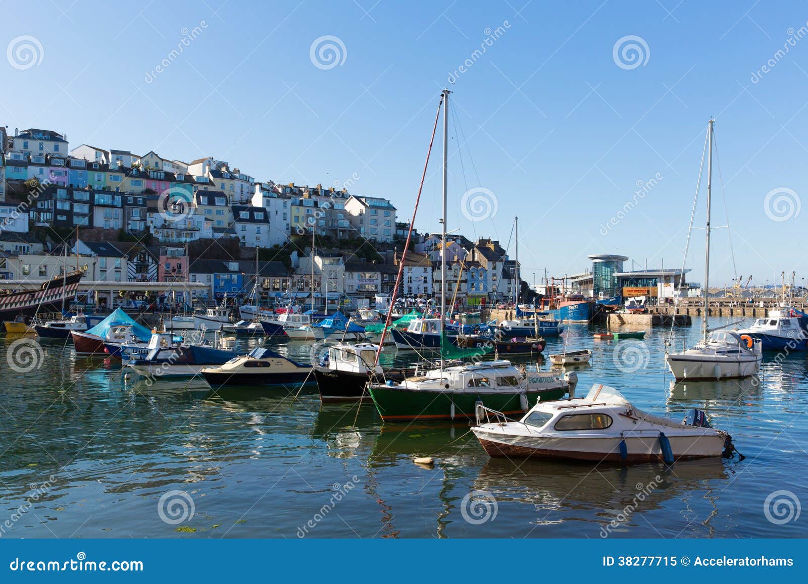 Boats in Harbour Brixham Devon England during the Heatwave of Summer ...