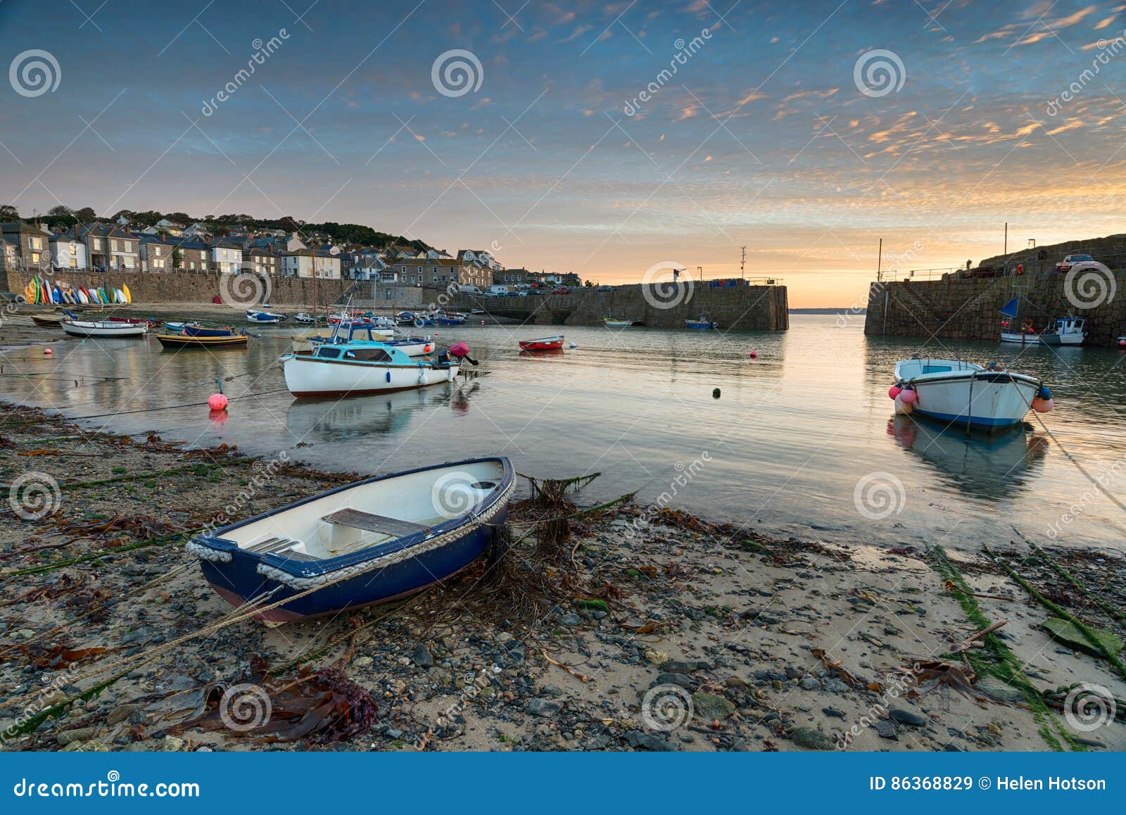 Boats at Mousehole stock image. Image of background, british - 86368829