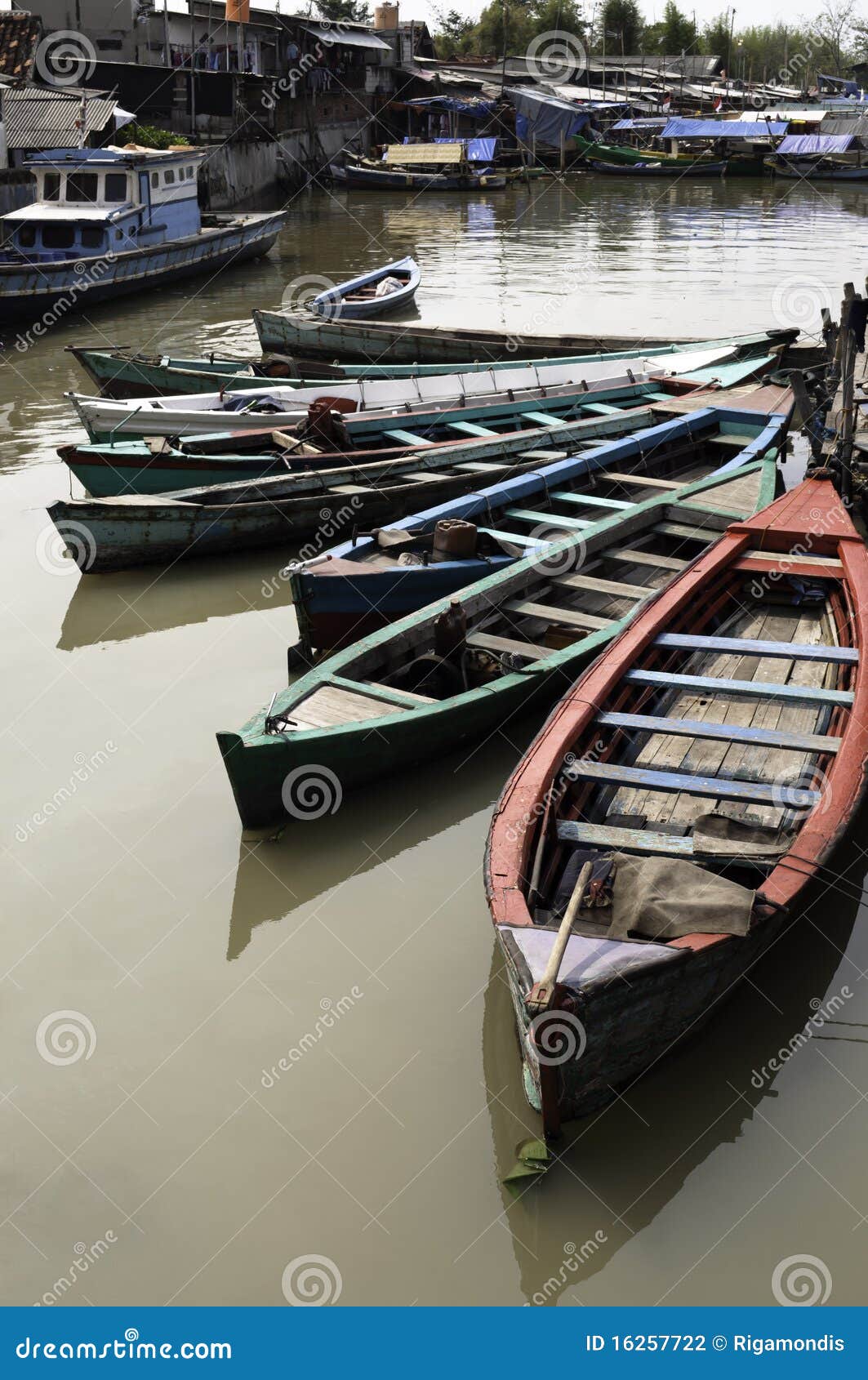 Boats in Jakarta slum stock photo. Image of boats, ghetto - 16257722