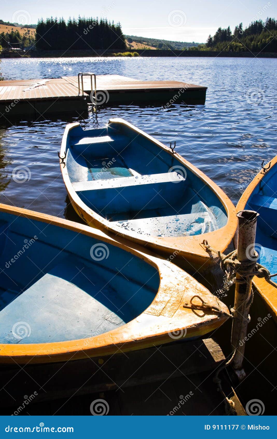 Boats on lake stock image. Image of travel, summer, morning - 9111177