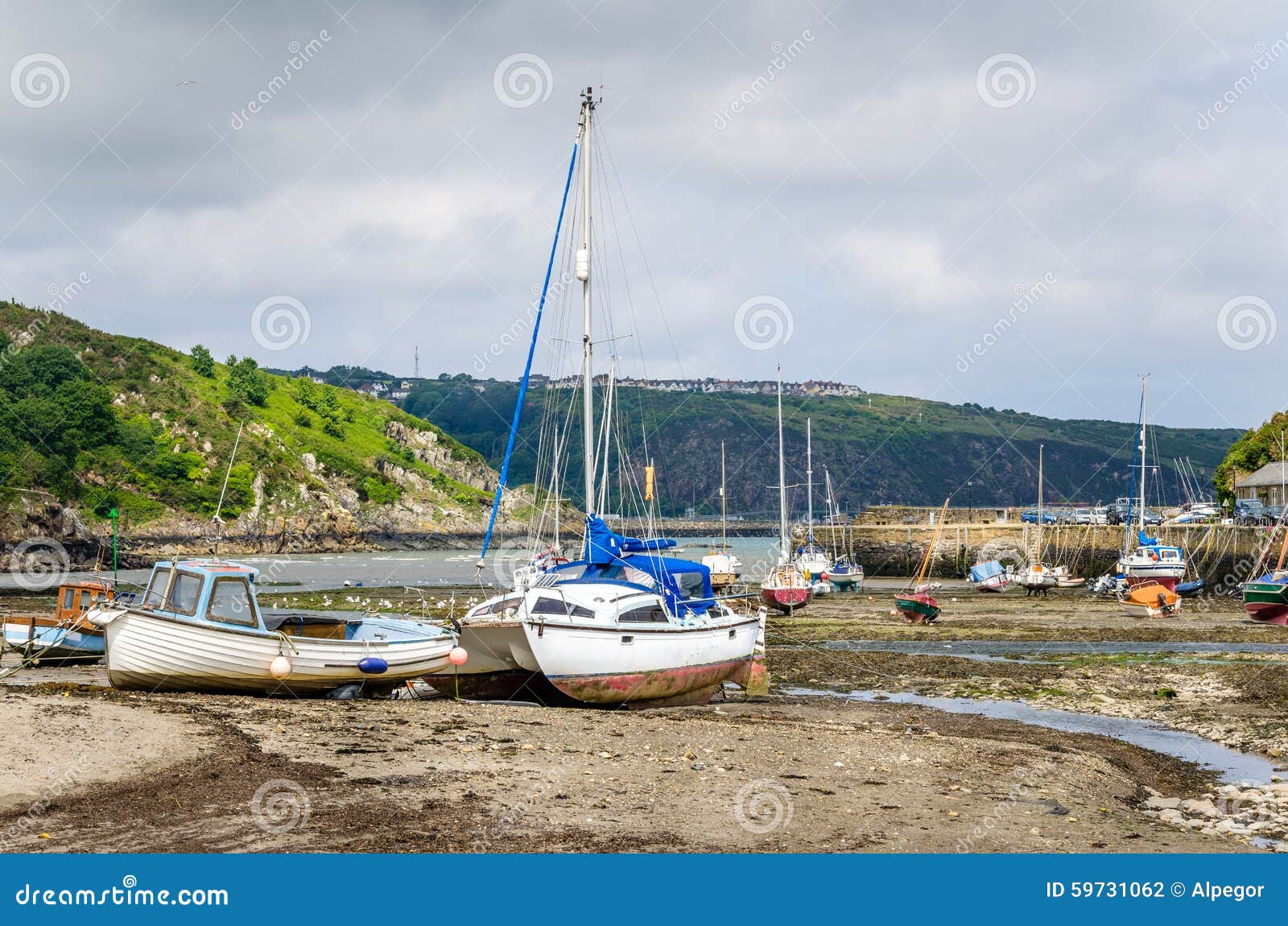 Boats at Low Tide stock photo. Image of coastline, boats - 59731062