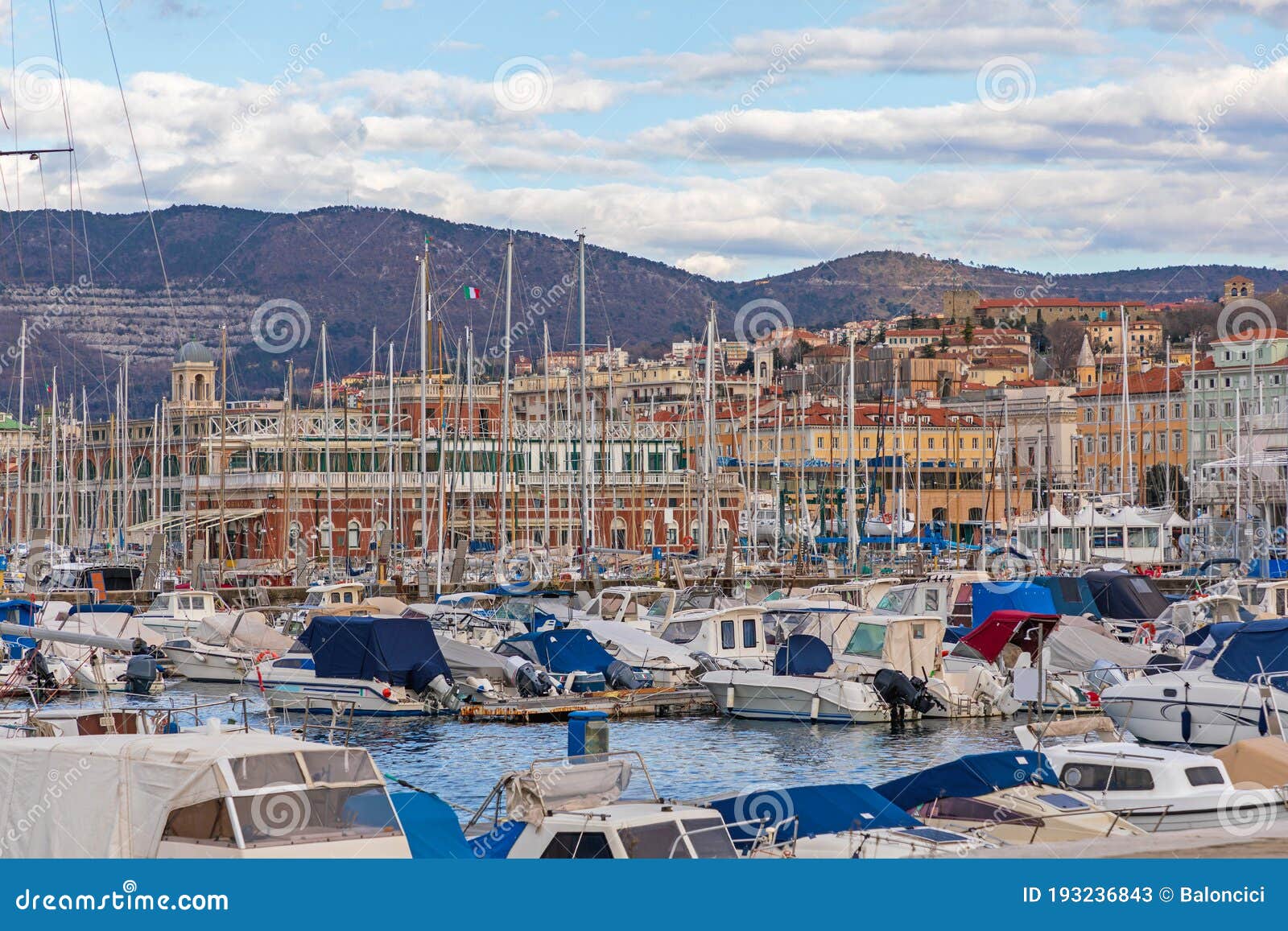 Boats Marina Trieste stock image. Image of trieste, town - 193236843