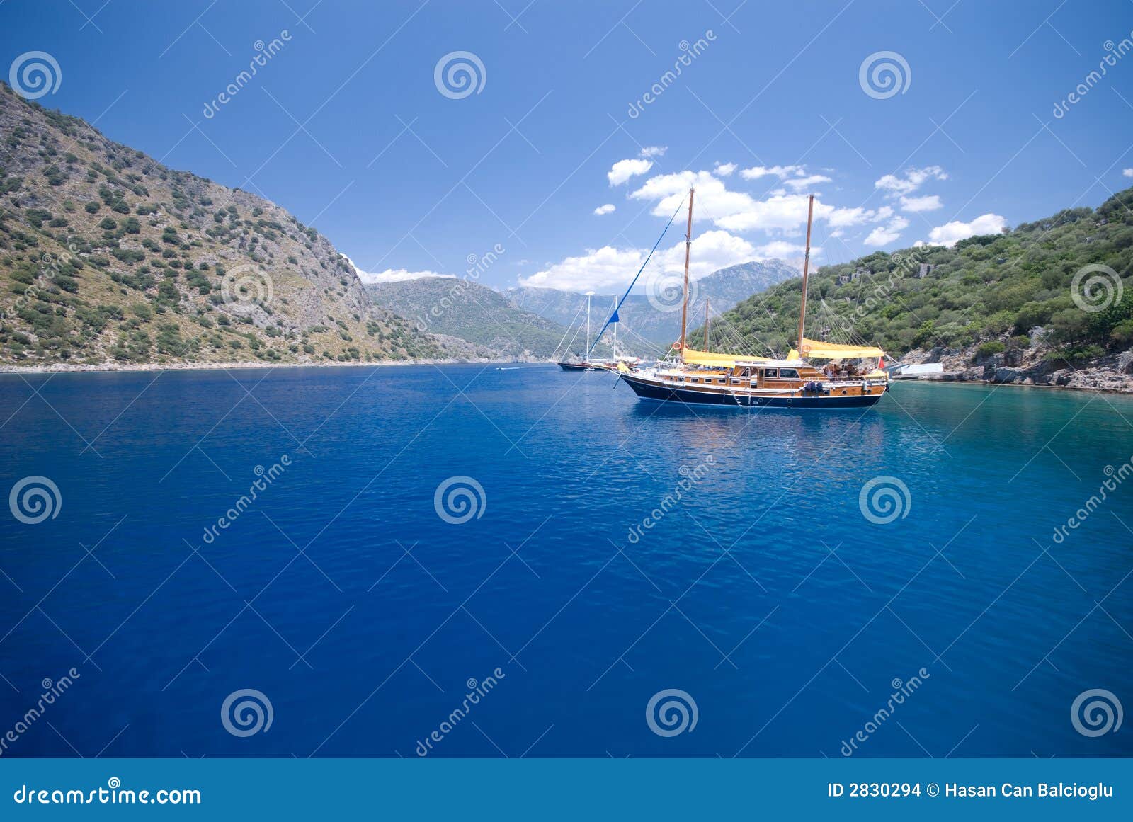 Boats on the Mediterranean stock photo. Image of akdeniz - 2830294
