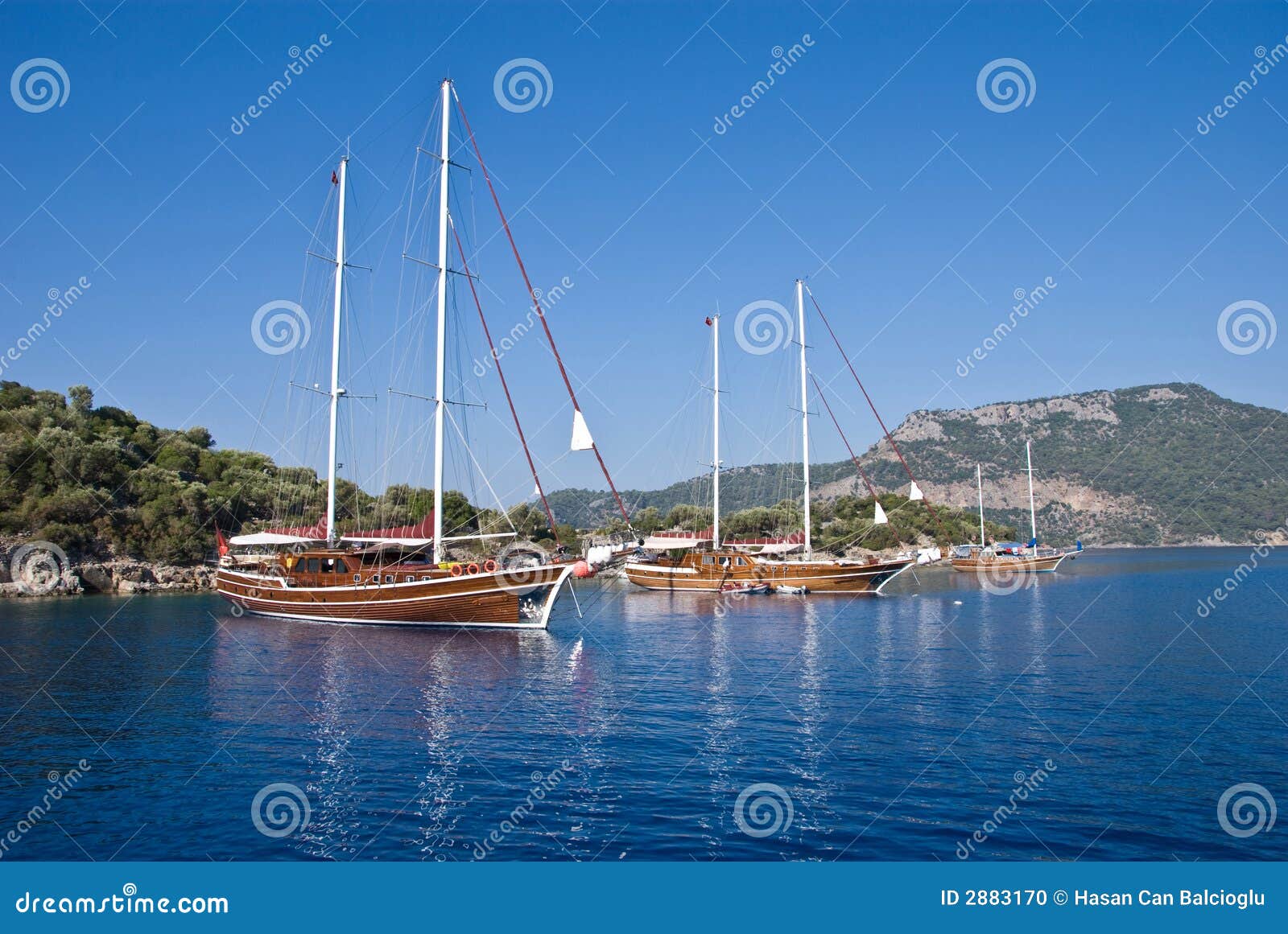Boats on the Mediterranean stock photo. Image of turquoise - 2883170