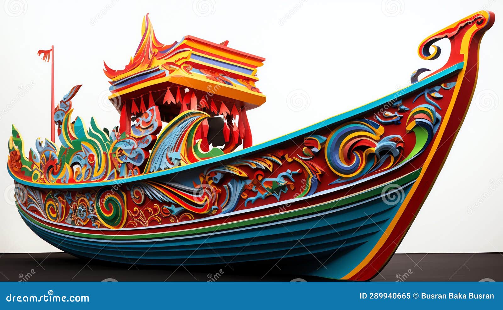 Traditional Thai Boat on the Beach Generate AI Stock Image - Image of ...