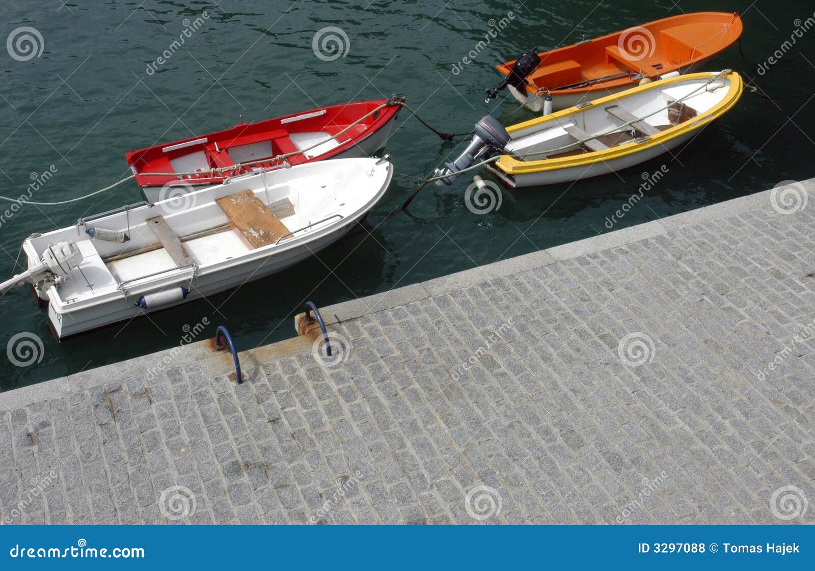 Boats moored by quayside stock photo. Image of water, boats - 3297088