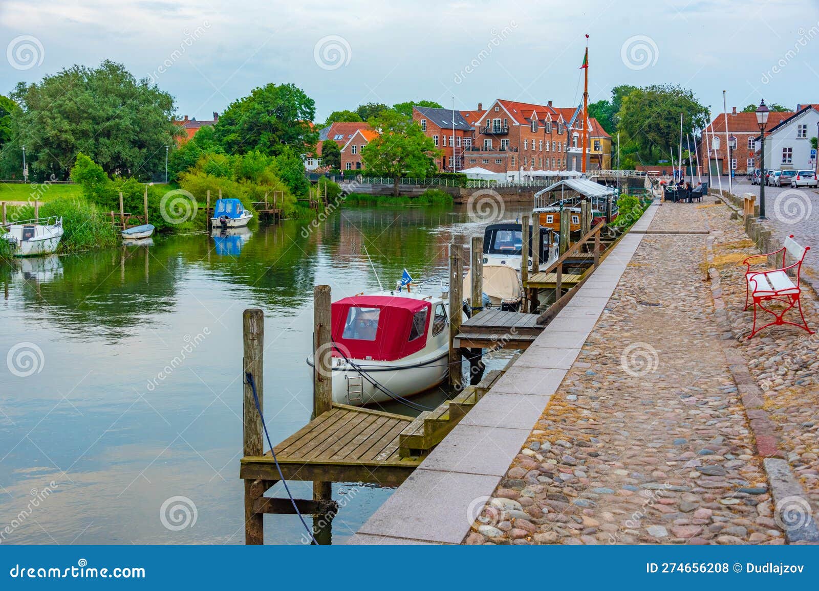 Boats Mooring at a Channel in Ribe, Denmark Editorial Stock Photo ...
