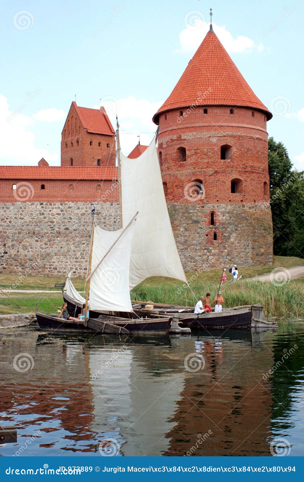 Boats near the castle stock image. Image of architecture - 973889