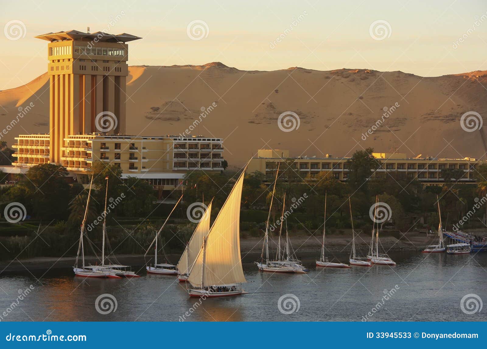 Boats on the Nile River, Aswan Stock Image - Image of panorama, cruise ...
