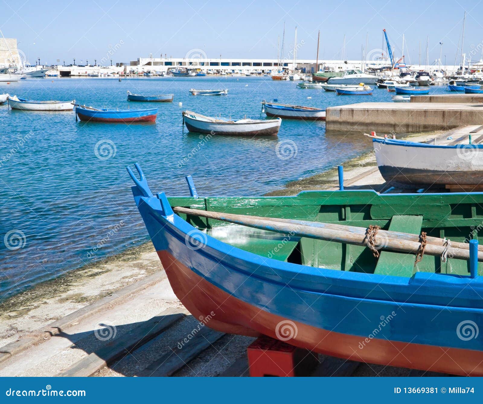 Boats at the Old Port of Bari. Apulia Stock Image - Image of apulia ...