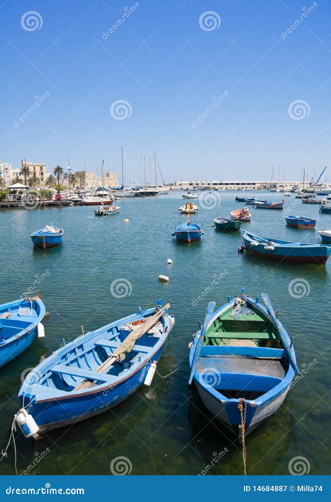 Boats in port. stock image. Image of blue, fishingboat - 14684887