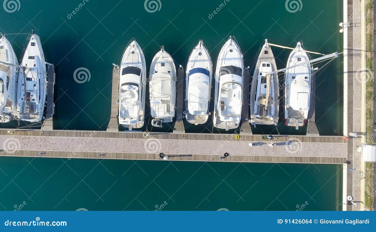Boats in the Port, Overhead View Stock Photo - Image of harbor ...