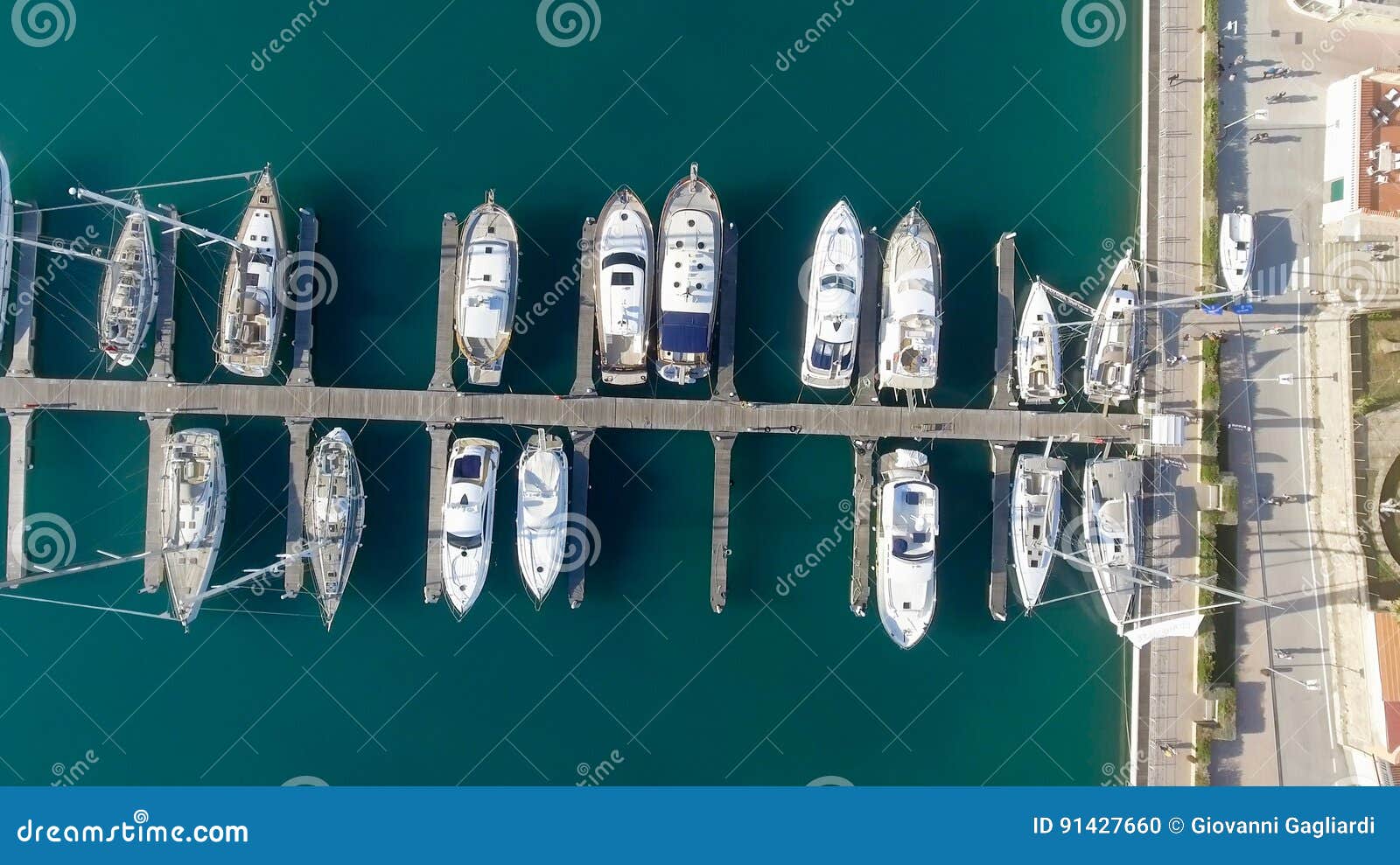 Boats in the Port, Overhead View Stock Photo - Image of logistics ...